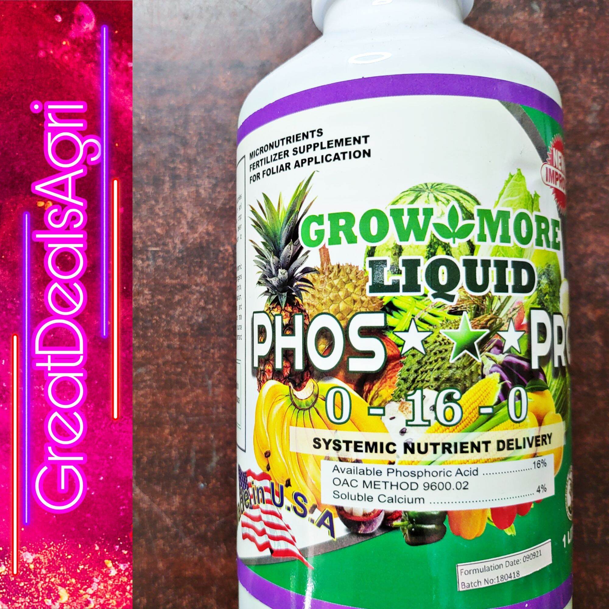 LIQUID PHOSPRO FERTILIZER 0-16-0 (1 LITER) GROW MORE | Lazada PH
