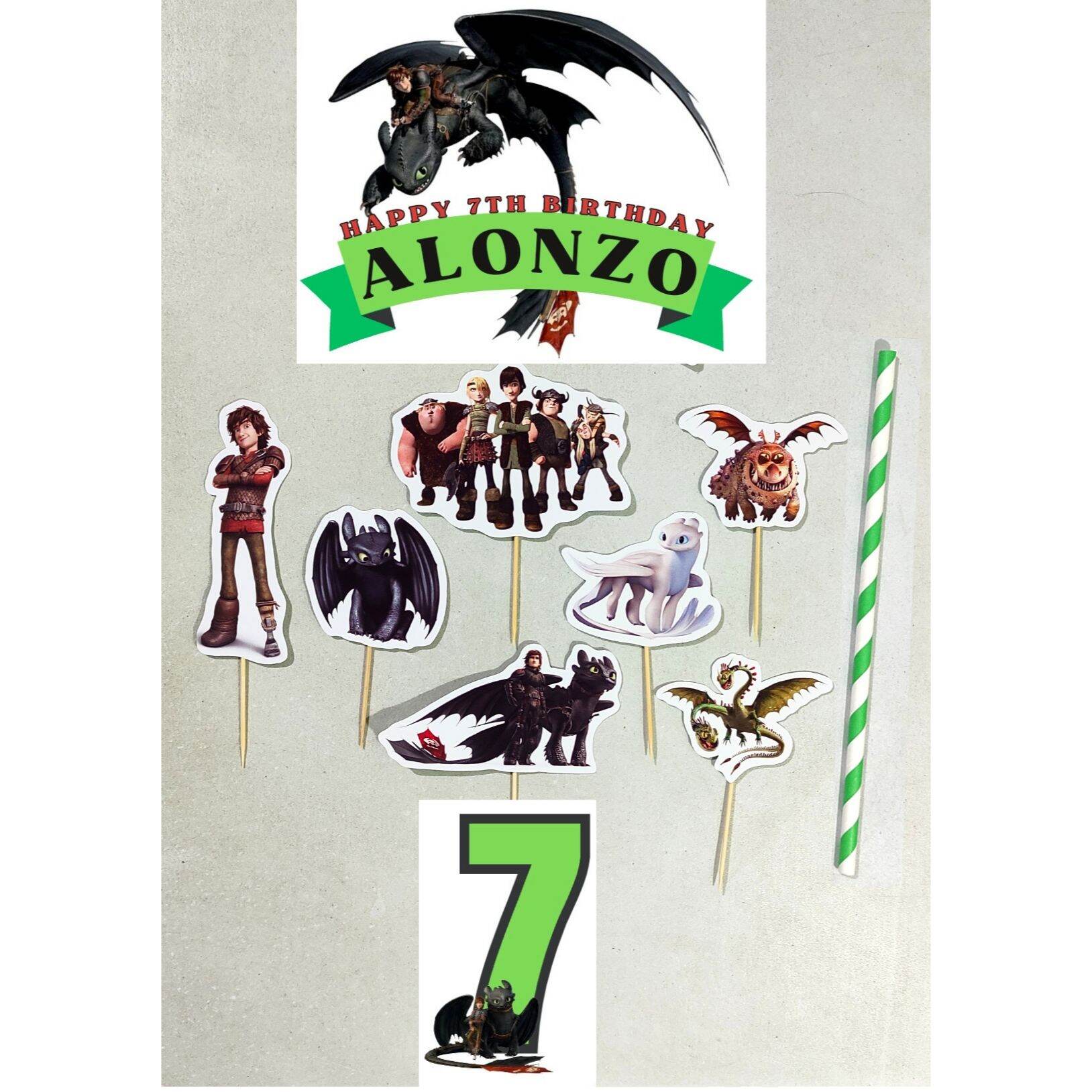 Toothless Dragon HTTYD Cake Topper !New! (High-quality, Personalize ...