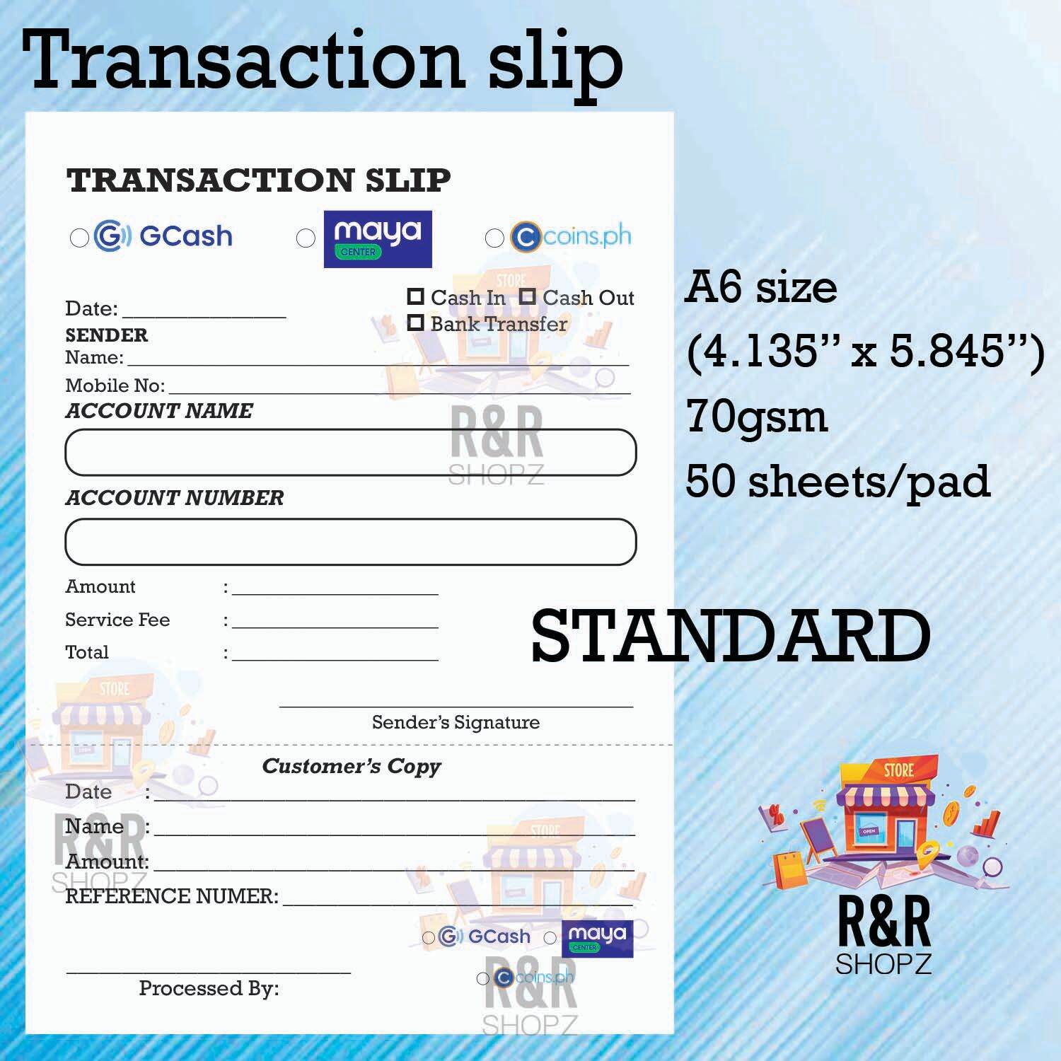 GCASH MAYA Transaction Slip | 50 sheets | 100 sheets | Lazada PH