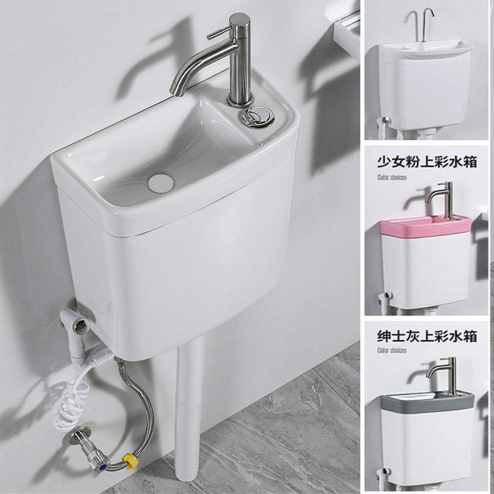 Household Small Apartment Toilet Water Tank with Wash Basin Integrated ...