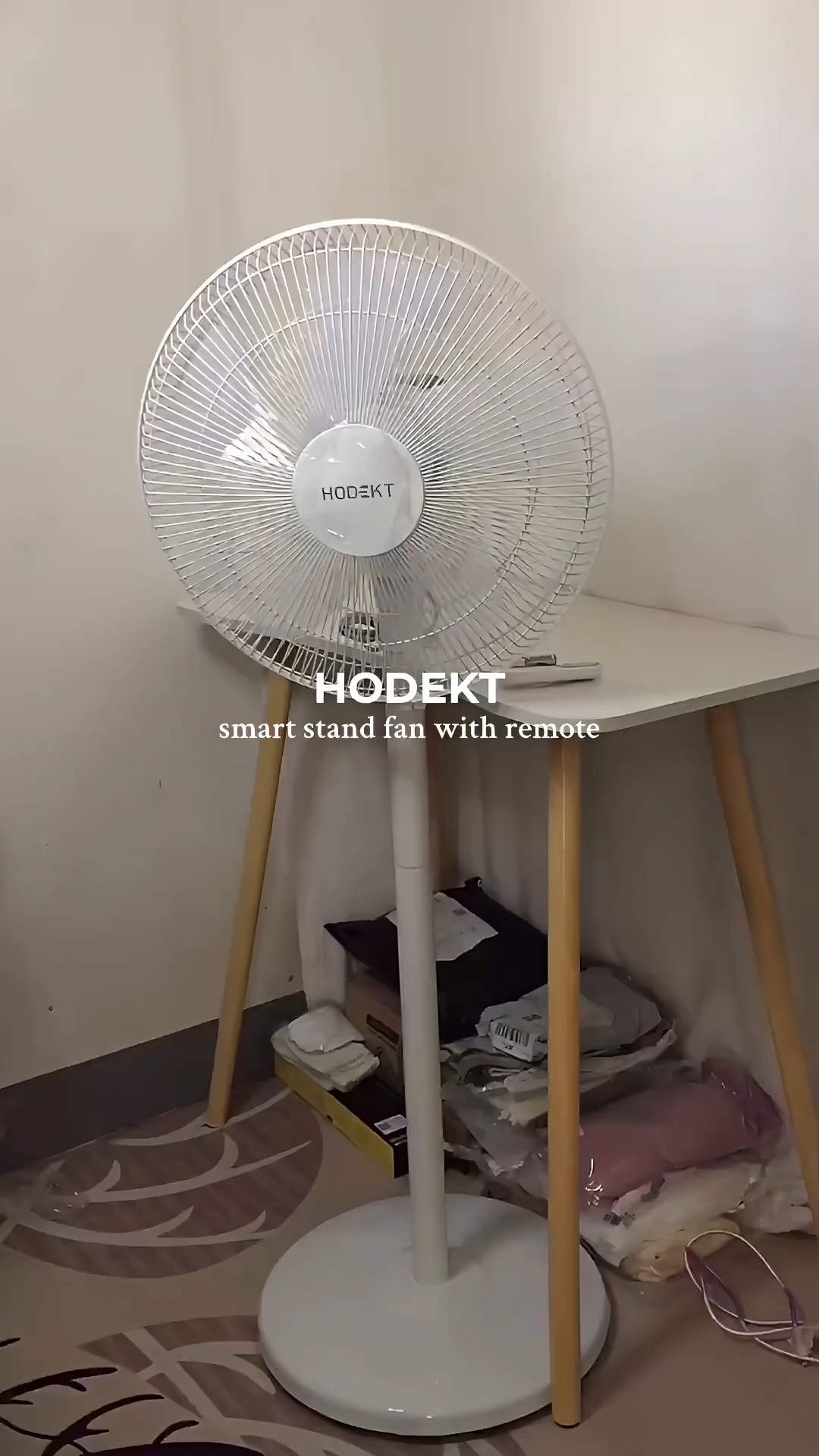 HODEKT Electric Stand Fan 16 Inch Dual Height Smart Touch Screen ...
