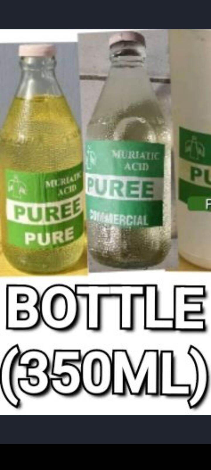 PUREE MURIATIC ACID COMMERCIAL OR PURE 350ML, 1LITER, 1 GALLON | Lazada PH