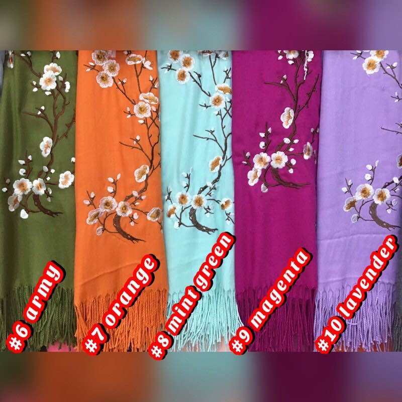 CASHMERE THICK SCARF CHERRY BLOSSOM PRINT | Lazada PH