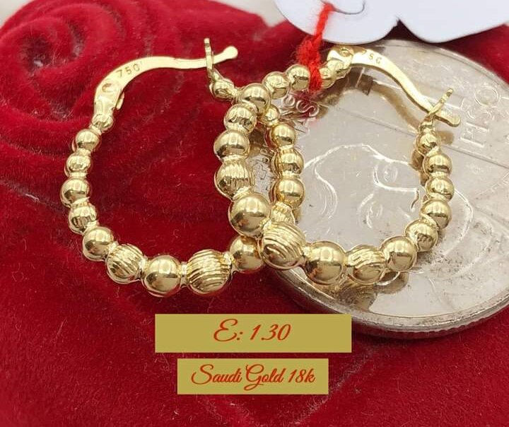 loop earring for ladies 💍 saudi gold 18karat 💍 pawnable 🥇🏆 | Lazada PH