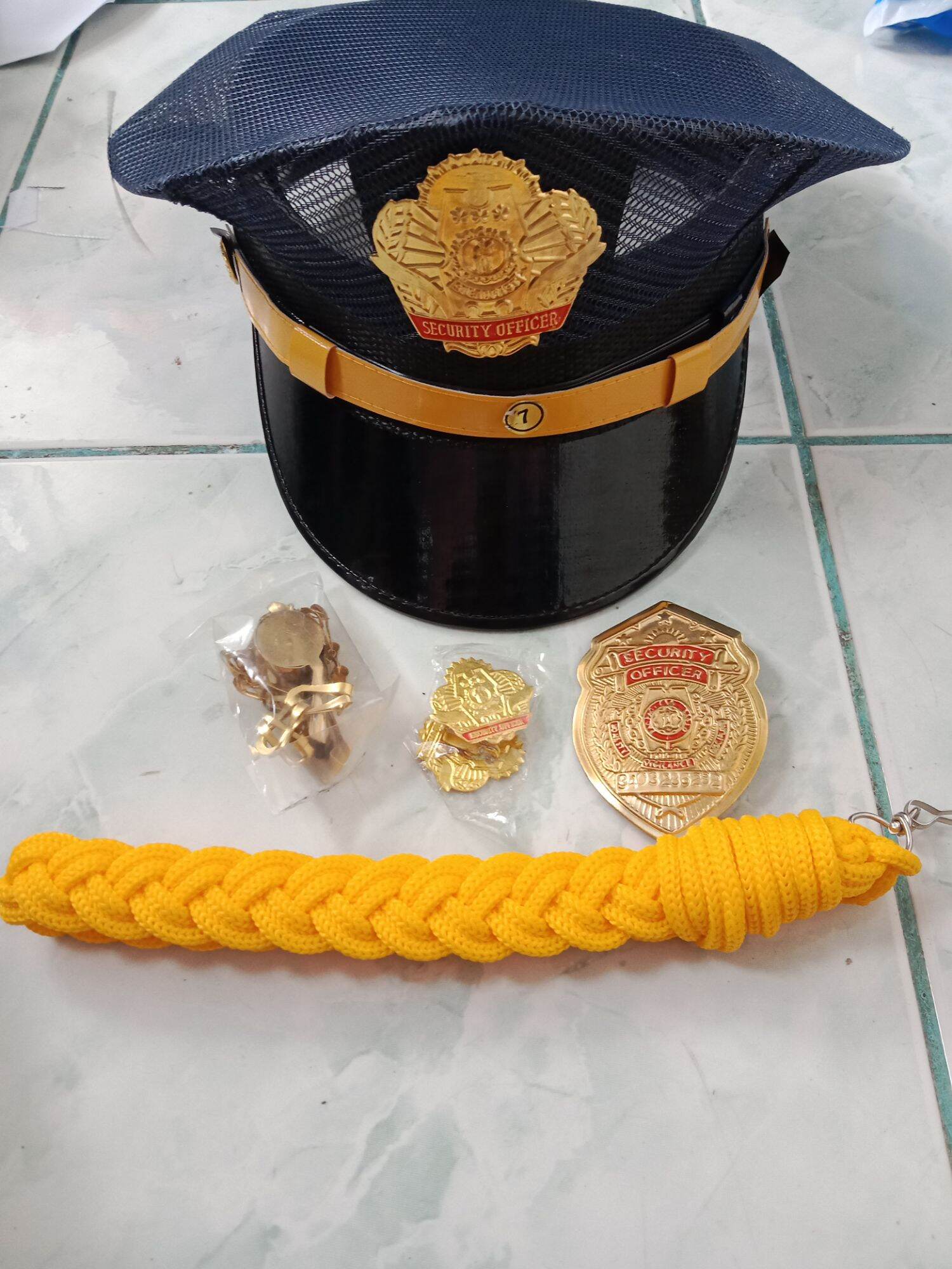 Security Guard Officer Octagon Percing Cap,lanyard,badge,1pair collar ...