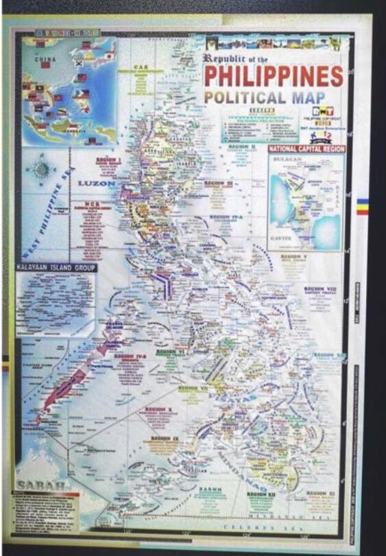 1 pc Philippine Map Political big 12x17.5 inches with Sealed Plastic ...