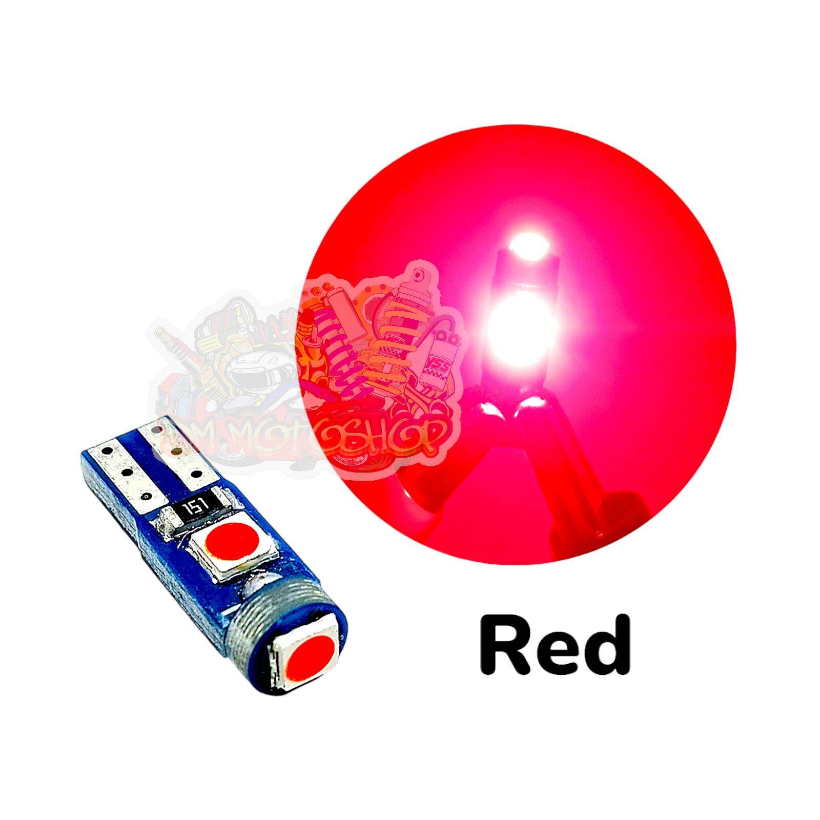 Mini Compact LED Peanut Bulb | 12V T5-3LED | For Mio Sporty, Soulty ...