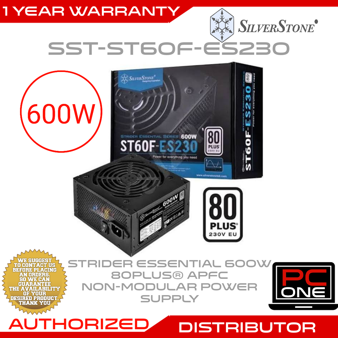 SilverStone SST-ST60F-ES230 Strider Essential 600W 80PLUS® APFC Non ...