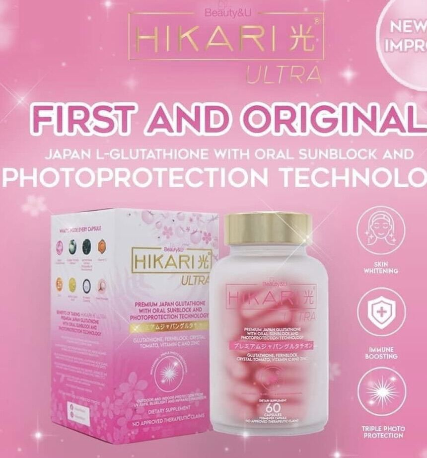 Hikari Ultra Glutathione Capsule Original with Whitening & Sunblock for ...