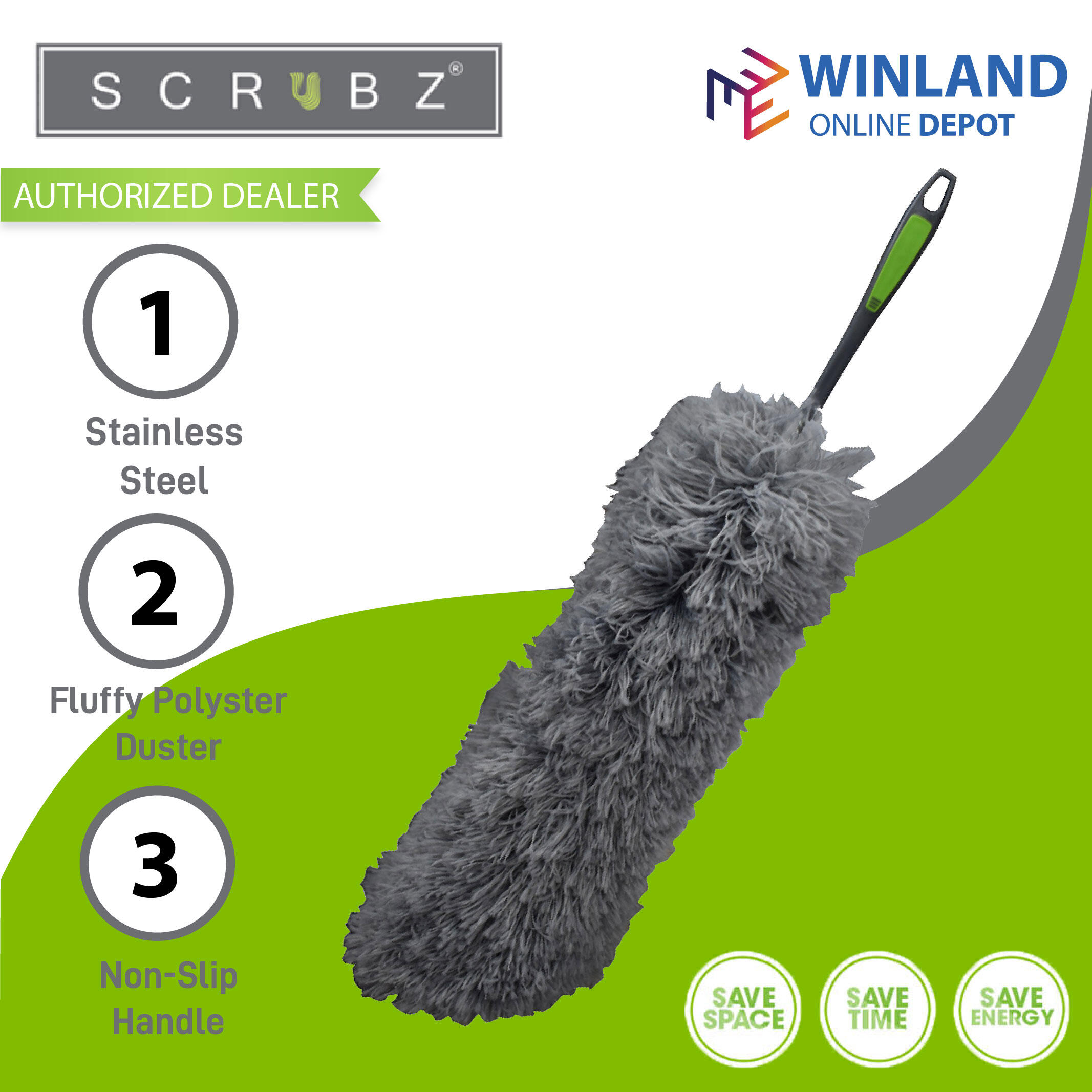 Scrubz by Winland Heavy Duty Cleaning Essentials Easy Grip Dust Remover ...