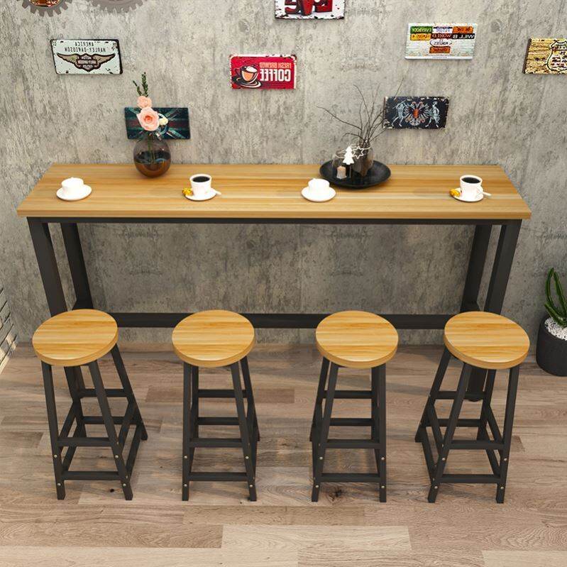 Wall Bar Counter Commercial Milk Tea Shop Table and Chair Long Table ...