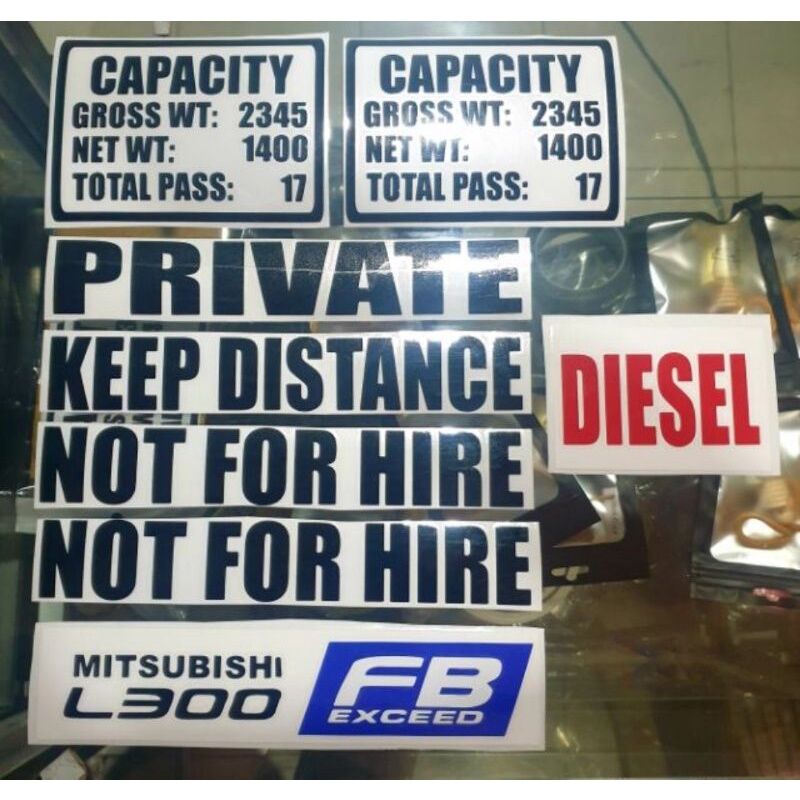 Not for Hire Capacity Sticker set for L300 | Lazada PH Not for Hire Capacity Sticker set for L300 | Lazada PH