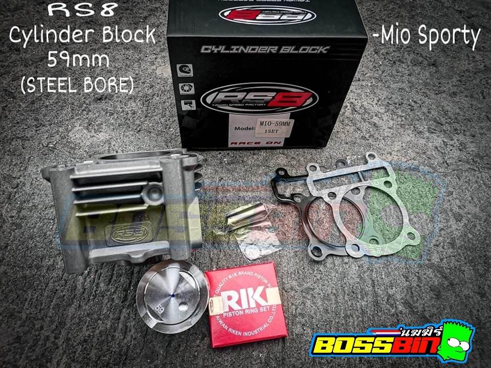 RS8 Cylinder Block 59mm SteelBore Mio Sporty | Lazada PH