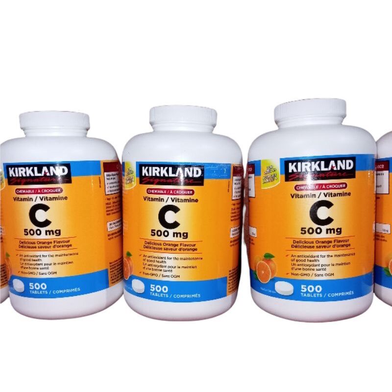 Kirkland Signature Chewable 500mg Vitamin C 500 TABLETS Immune Health ...