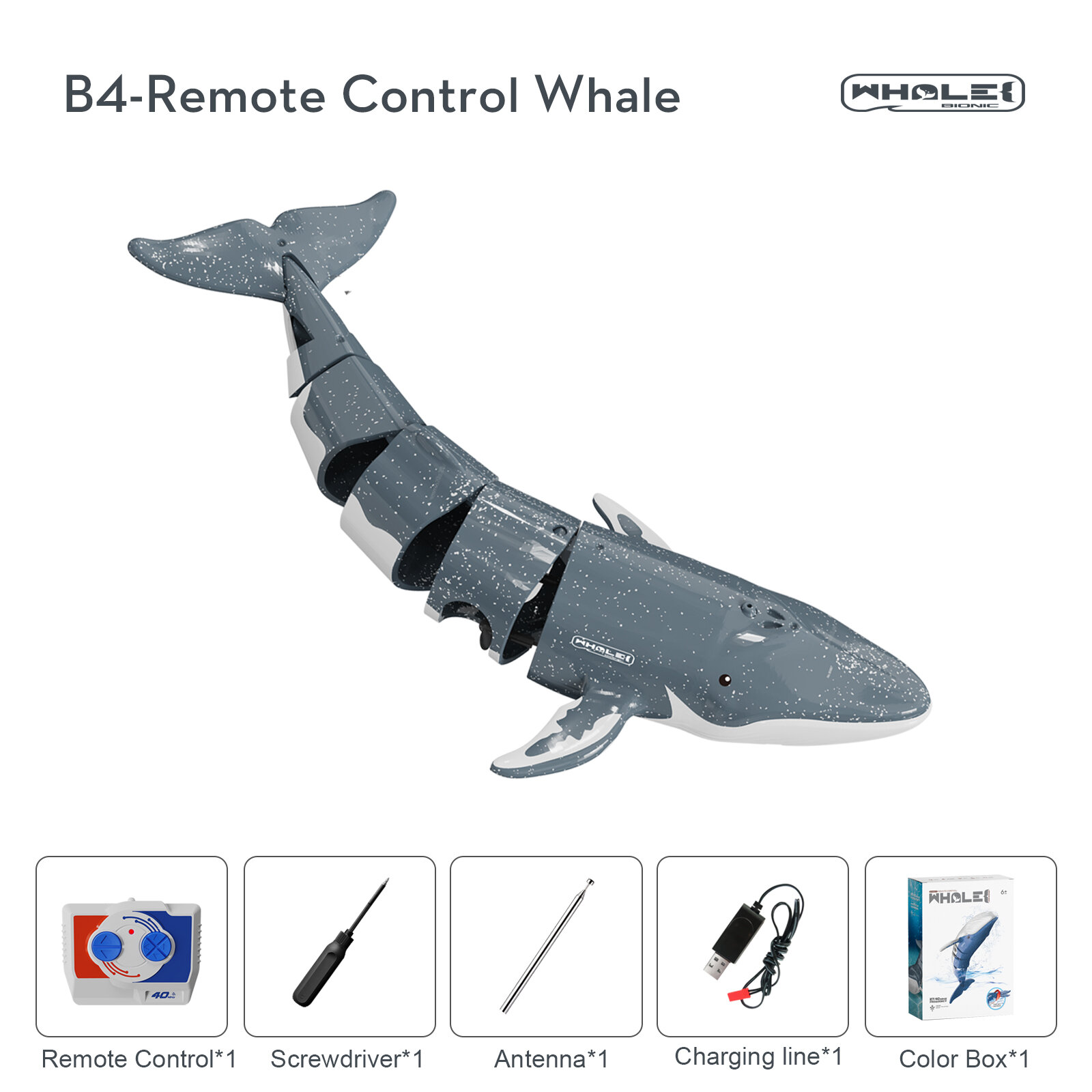 2.4G Mini RC Water Spray Dive Whale Dual Propellerf Drive Waterproof ...