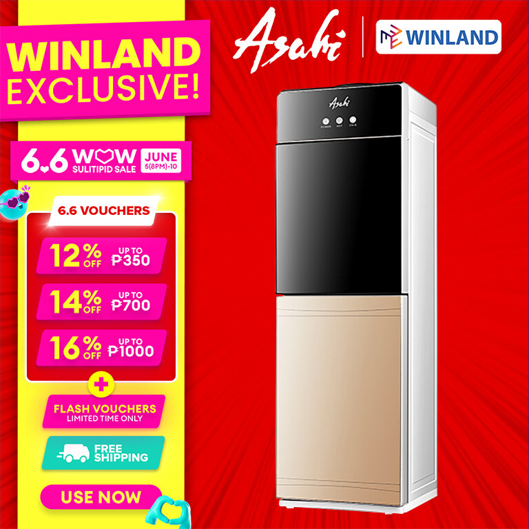 Asahi by Winland Hot and Cold Water Dispenser With storage cabinet WD-104(BW) | Lazada PH