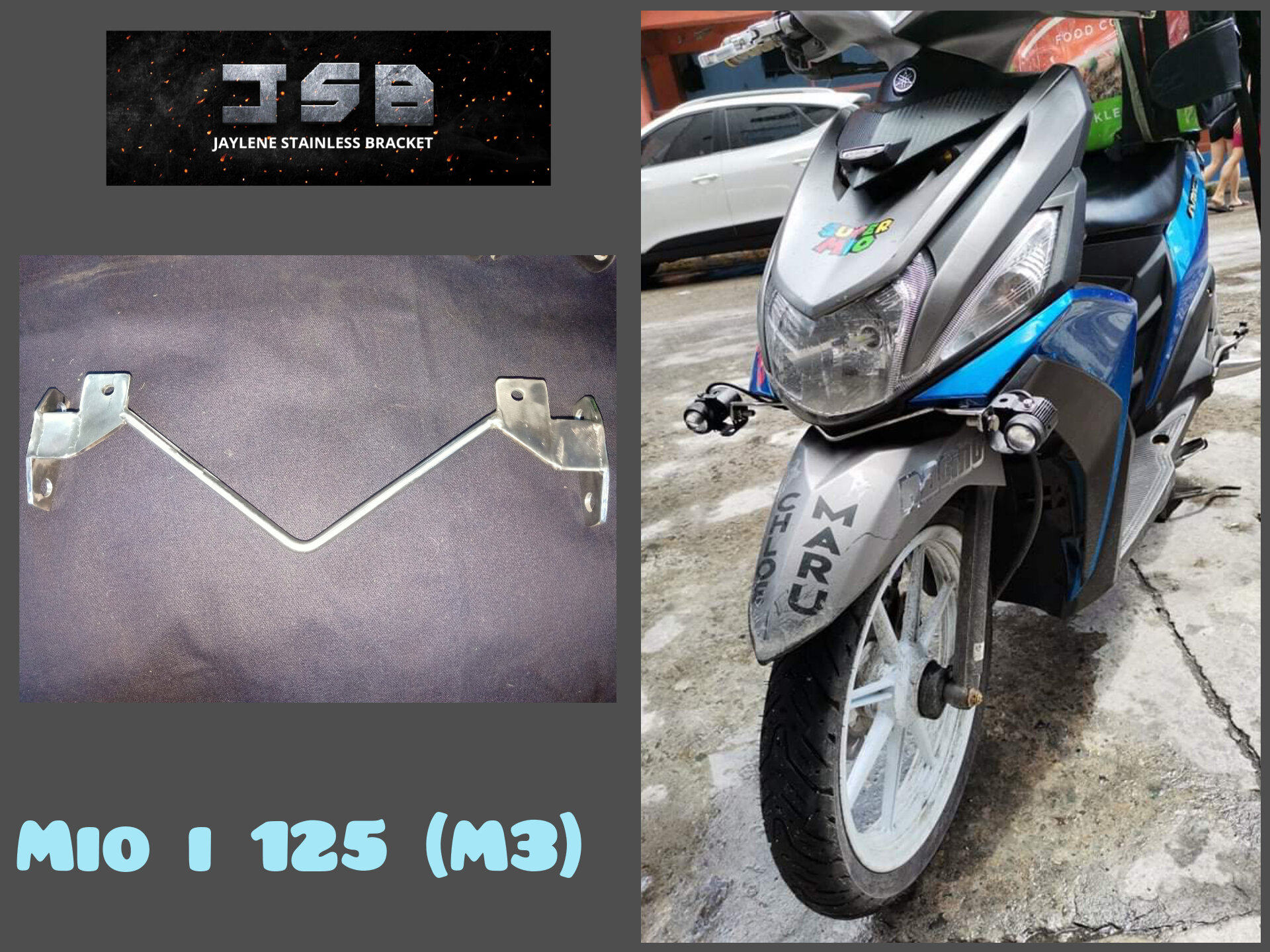 Mio i 125 (M3) Mini Driving Light STAINLESS BRACKET Fit to all LED ...