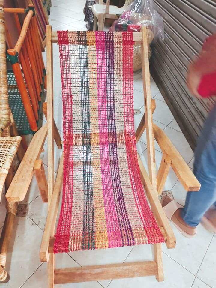 Folding Chair made in Wood and Twine Abaca Adjustable Height | Lazada PH