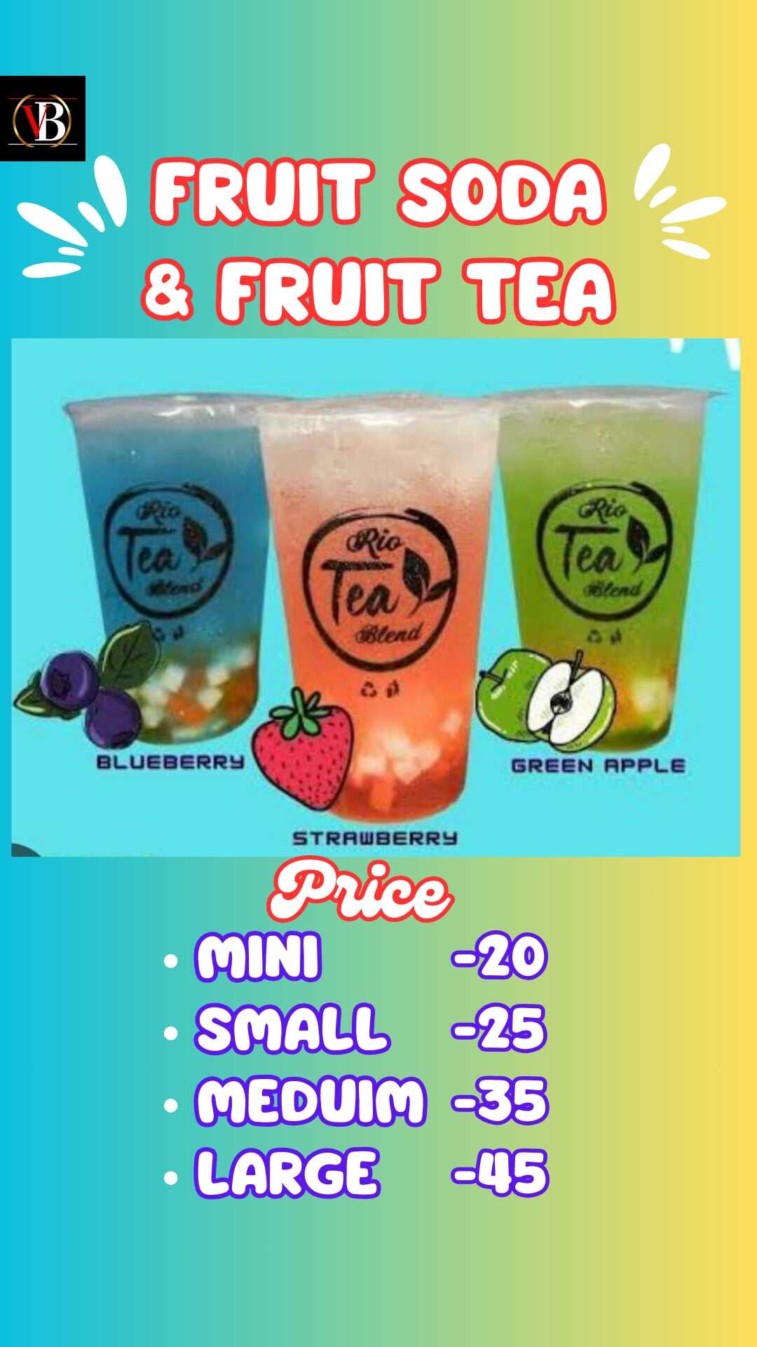 Laminated FRUIT TEA Signages A4 Size water proof makapal,matibay,glossy ...