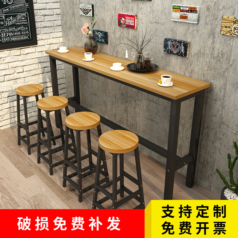 Wall Bar Counter Commercial Milk Tea Shop Table and Chair Long Table ...