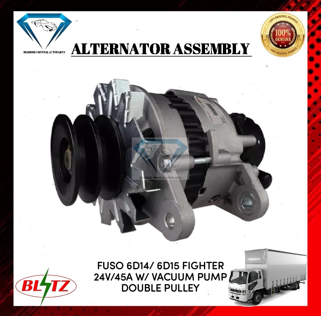 ALTERNATOR ASSEMBLY FUSO 6D14/ 6D15 FIGHTER 24V/45A DOUBLE PULLEY ...