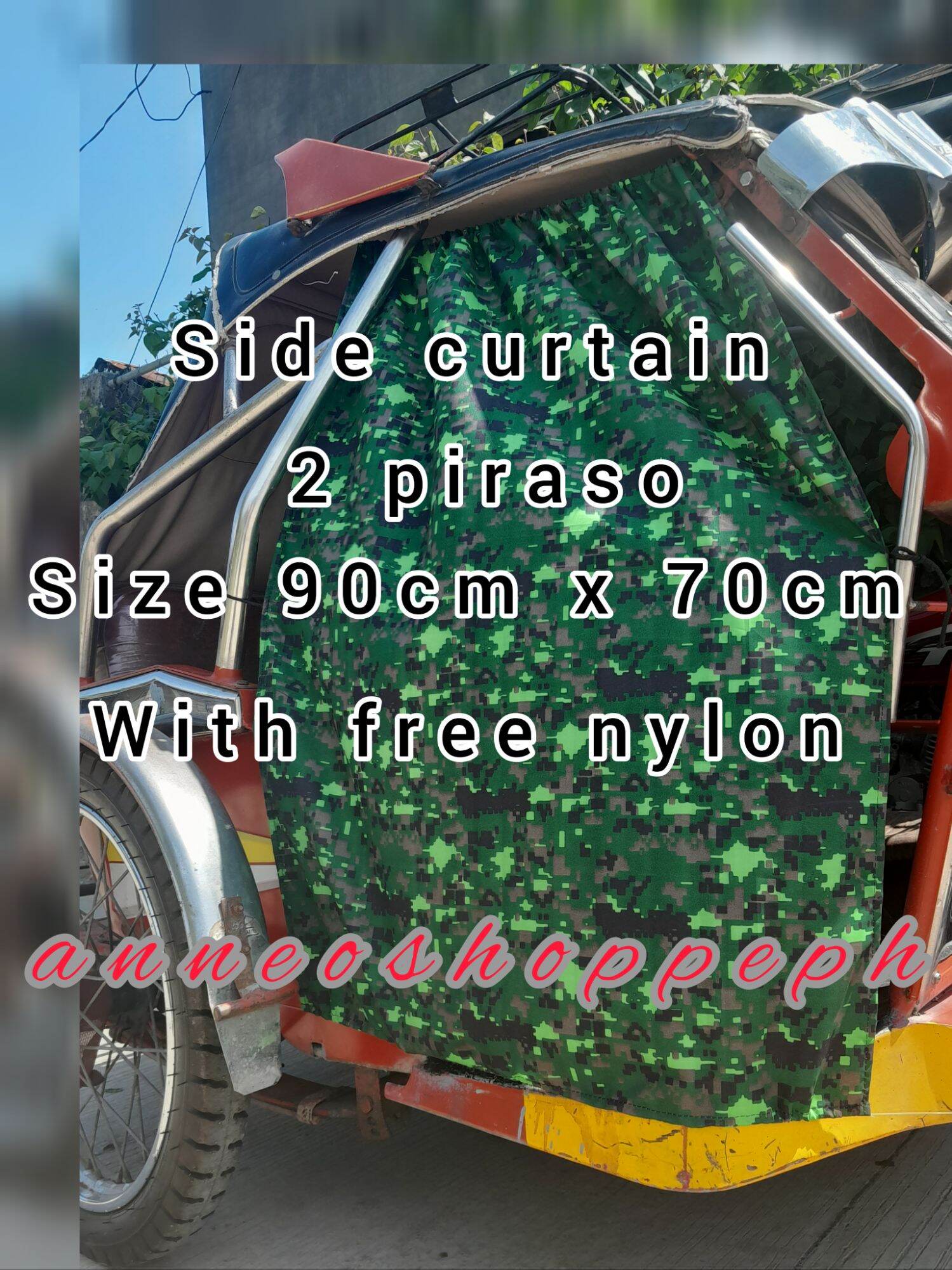 side curtain for tricycle sun and rain cover(green hilton) | Lazada PH