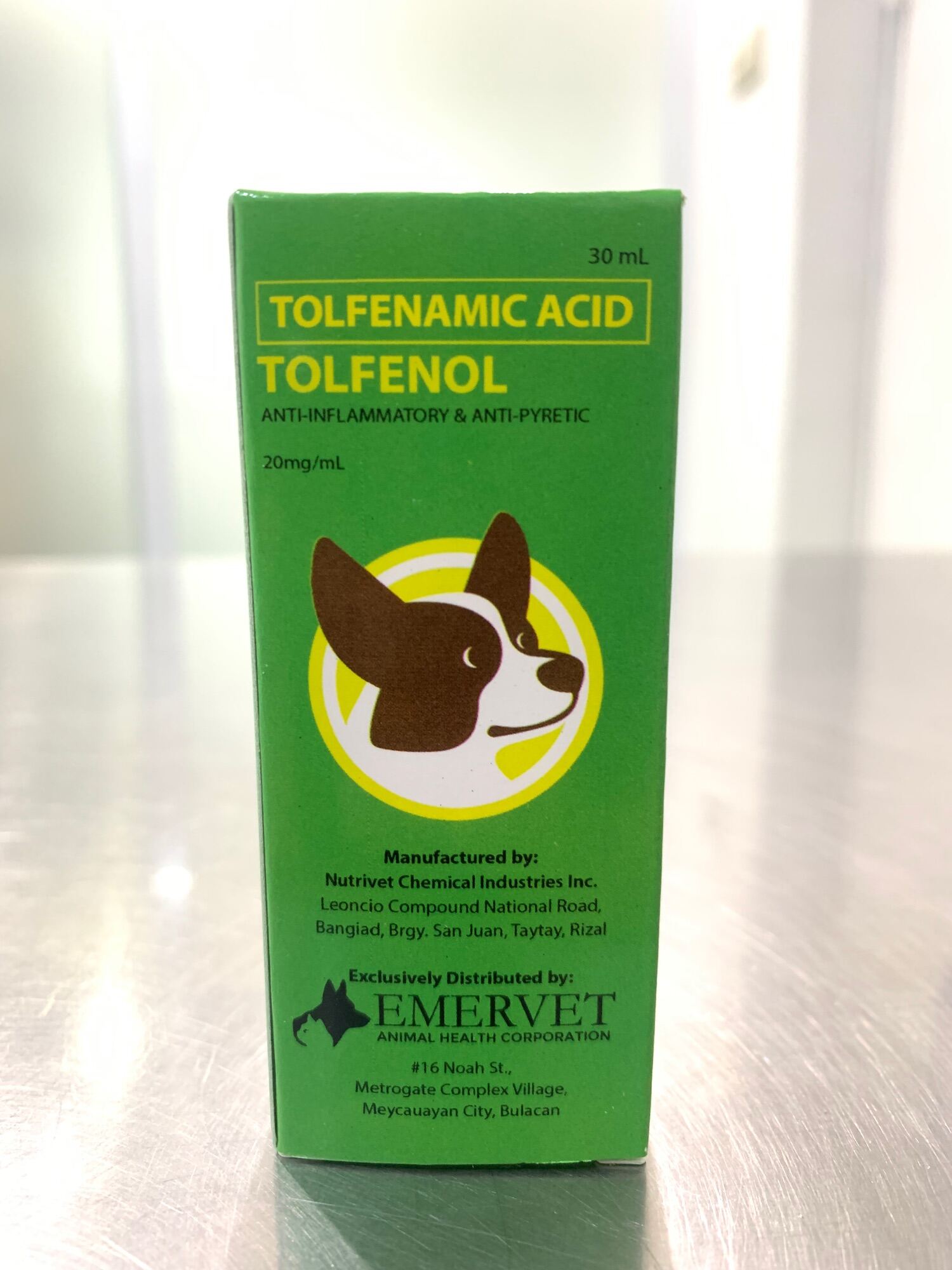 TOLFENOL (TOLFENAMIC ACID) Anti-inflammatory & Anti-pyretic 20mg/mL ...