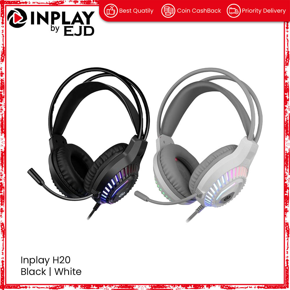 Inplay H20 RGB Gaming Headset | Black | White | Inplay by EJD | Lazada PH