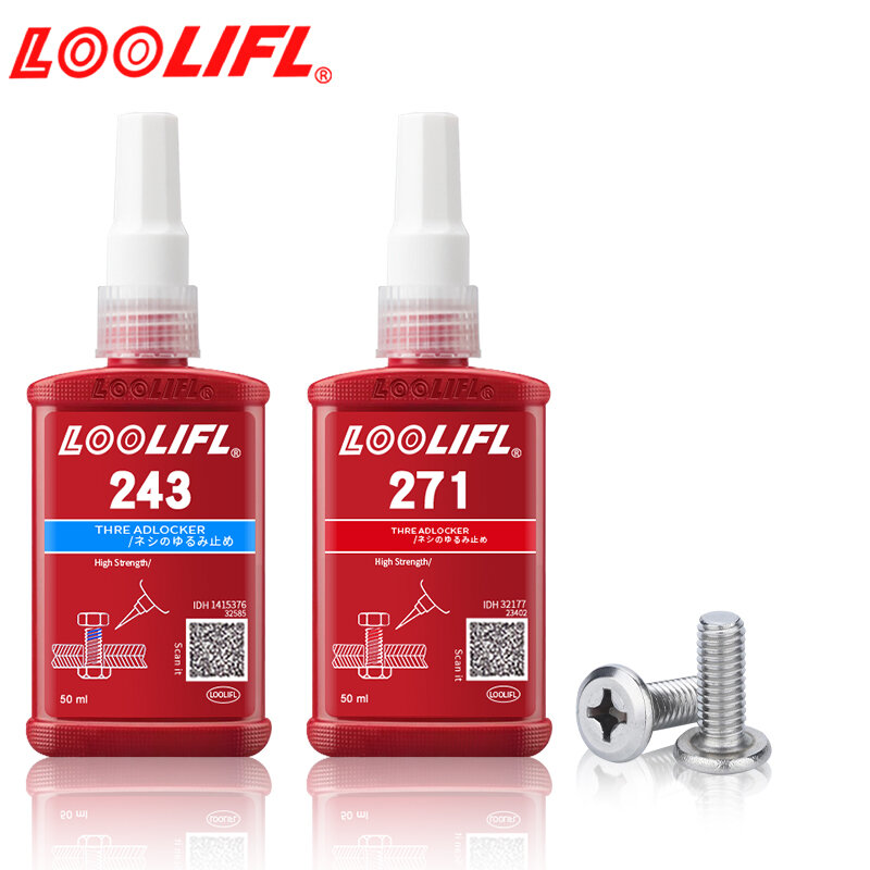 LOOLIFL Thread Locker Blue 243 + Red 271 Removable & Permanent Locking ...