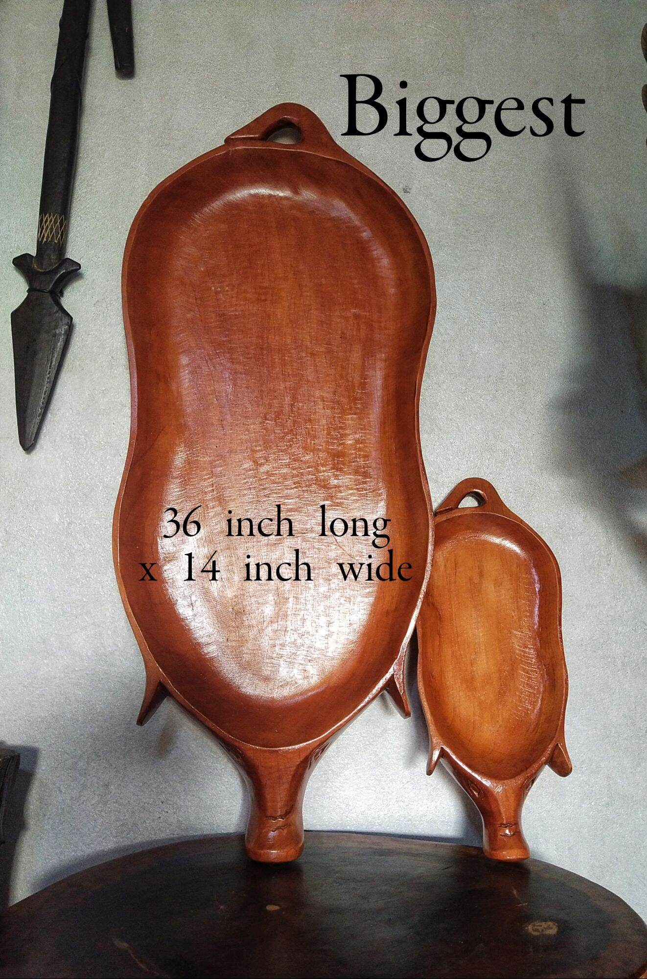 LARGE PIG TRAY- LECHON TRAY( Buong kahoy) set of 2 pcs or per piece ...