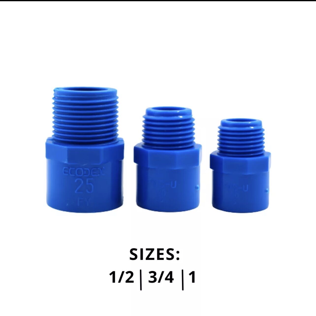 Pvc fittings blue male adapter available 1/2 , 3/4 , 1 | Lazada PH