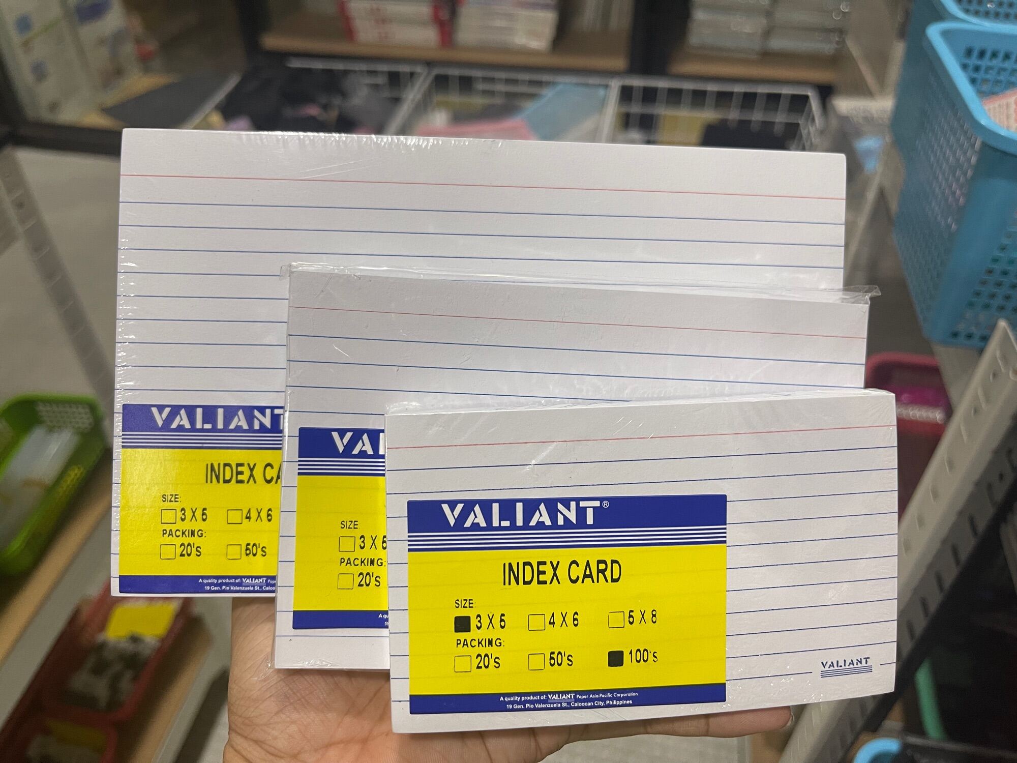 AUTHENTIC Valiant Index Card By 20s 50s And 100s Size 3x5 4x6 And