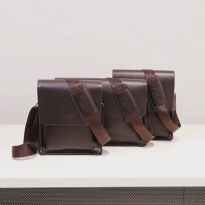 polo Men Casual Leather Crossbody Bag Business Messenger Bags Mini ...