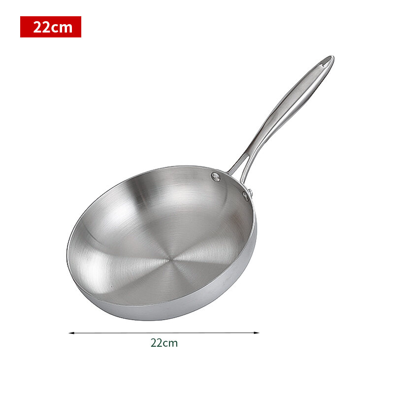 304 Stainless Steel Frying Pan, NonStick Pan Fried Steak Pot Uncoated ...
