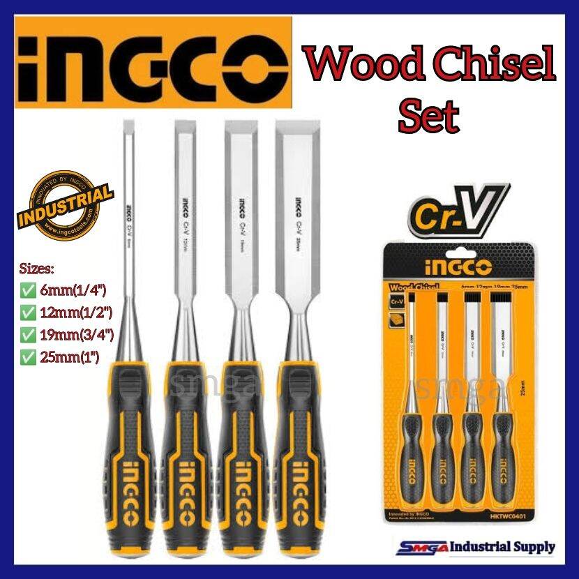 INGCO Wood Chisel 4PCS/SET Cr-V HKTWC0401 | Lazada PH