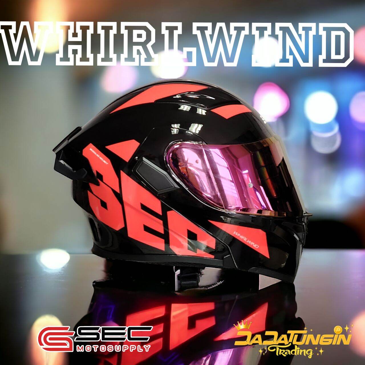 SEC Whirlwind Dual Visor Modular Helmet (Free Clear Visor) | Lazada PH