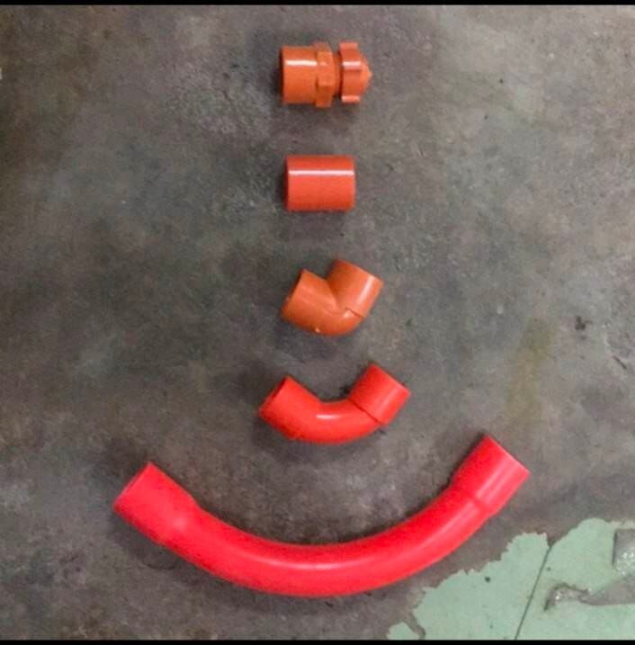 orange fittings / pvc orange conduit fittings : elbow , adaptor , long ...