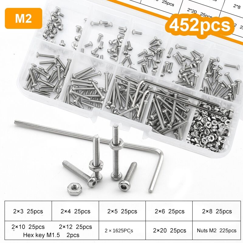 Hexagon Socket Cap Screw Bolt and Nut Set M2 M2.5 M3 M4 M5 M6 Stainless ...