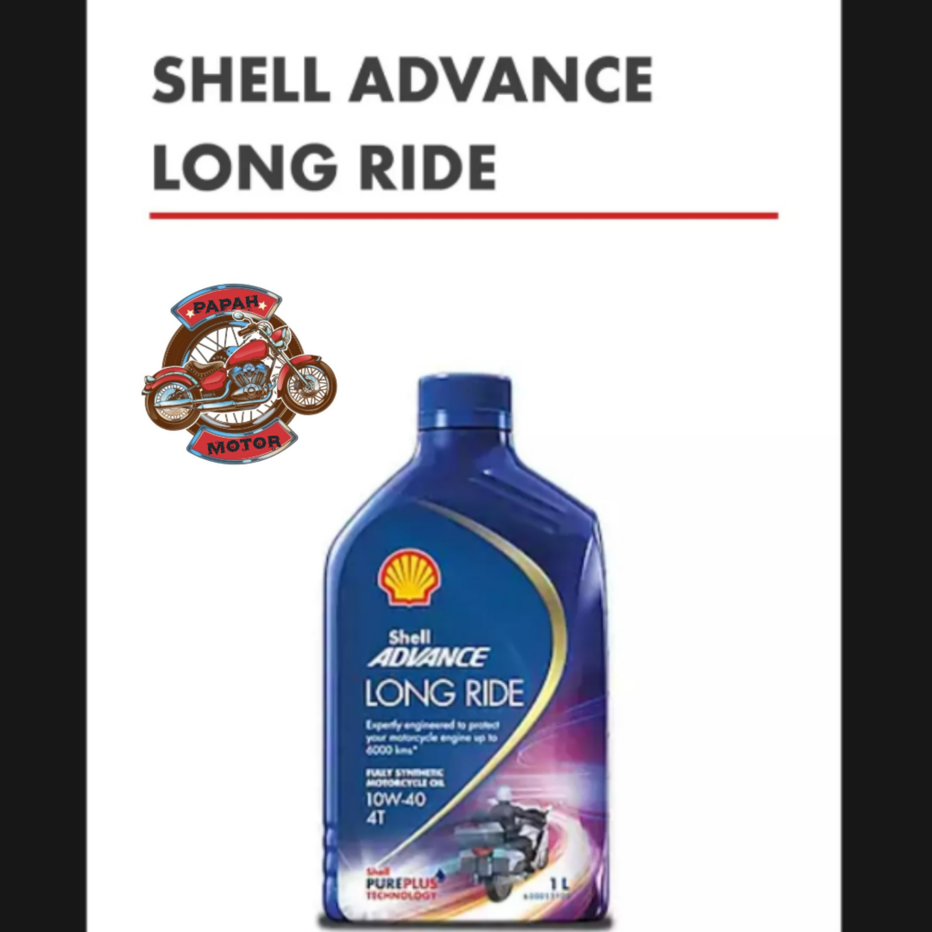 Shell Advance Long Ride 10w - 40 1 liter ( fully synthetic motorcycle ...