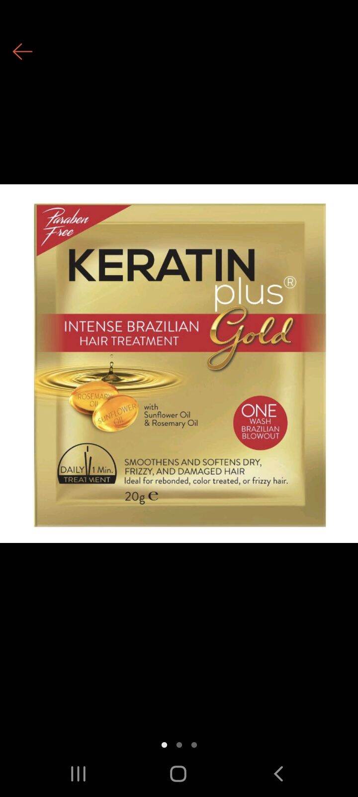 KERATIN plus Gold Intense Brazilian Hair Treatment 20g 12 Pieces ...