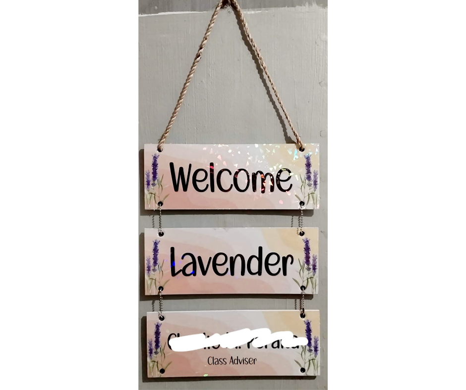 A&J Personalized Door Sign Hanging 3 Panel Sintra Board Signage for ...