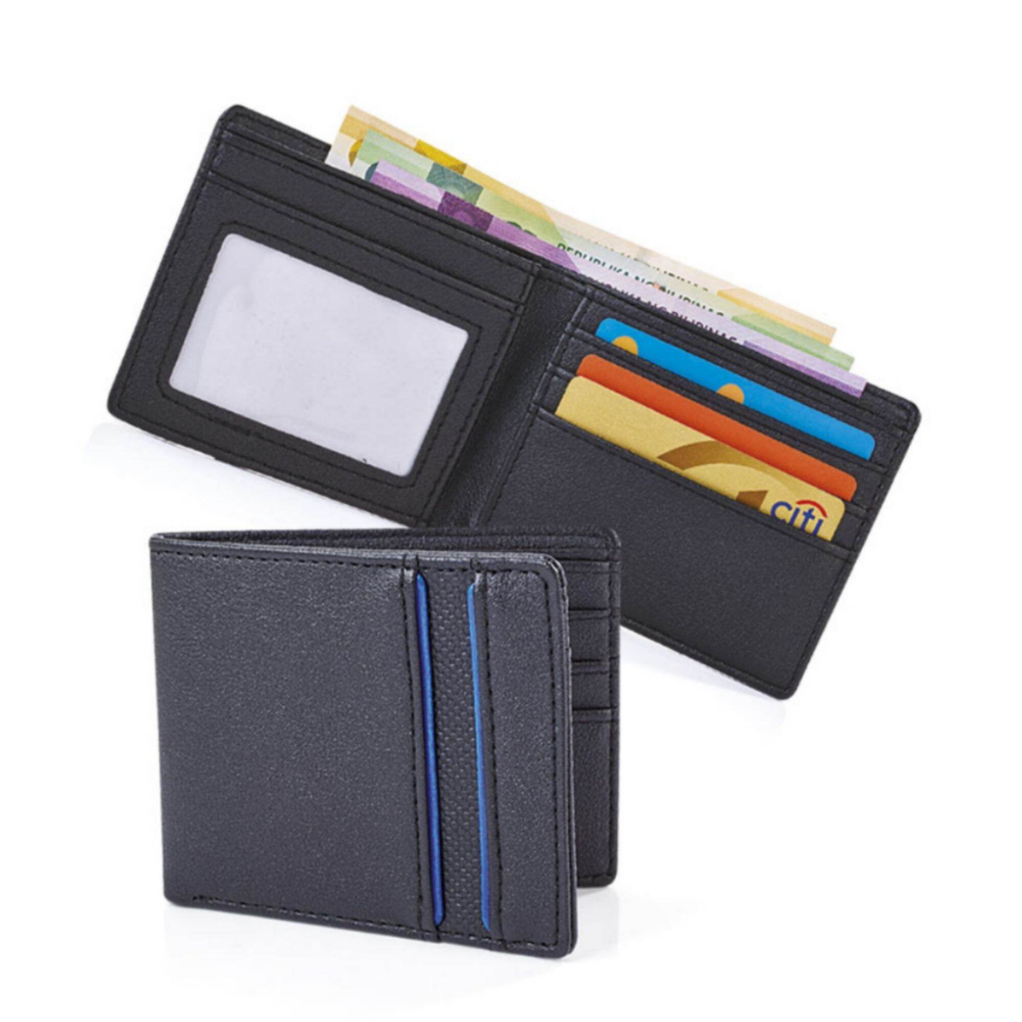 NATHANIEL Cut & Sew Wallet With Blue Piping Details : Brisbane | Lazada PH