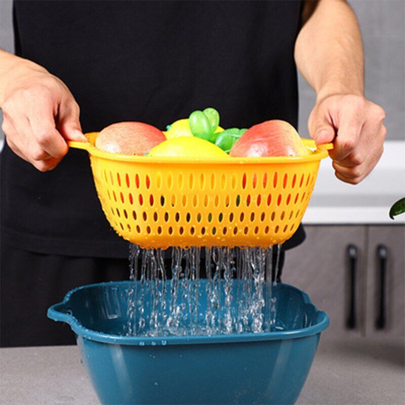 double-layer drain vegetable washing basket | Lazada PH