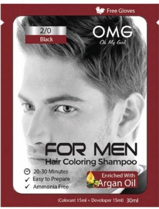 BLACK OMG Hair Color Plus Coloring Shampoo with Argan Oil 30mL | Lazada PH