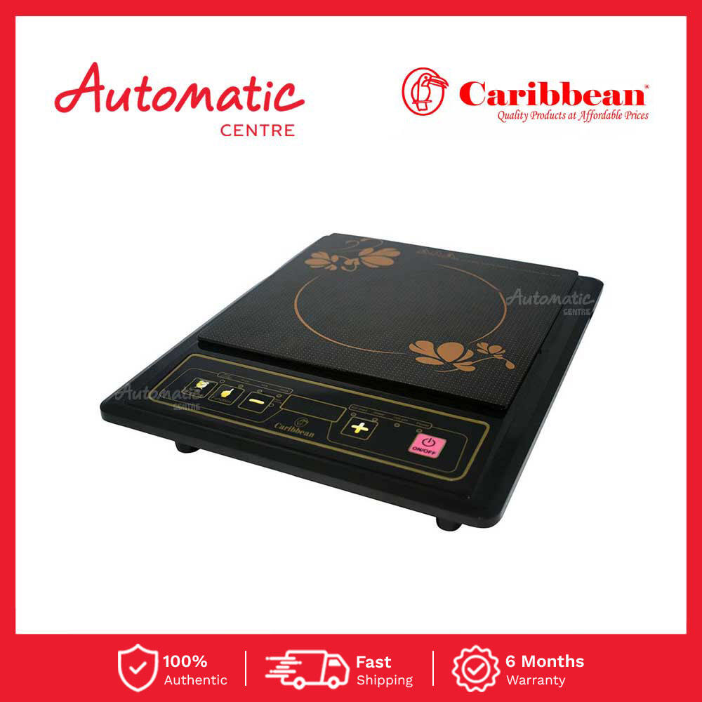 Caribbean CIC-2019 Black 1-Burner Induction Cooker with Push Button ...
