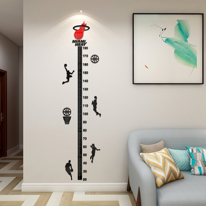 Acrylic 3D Height Wall Stickers Children Height Measuring Ruler Baby ...