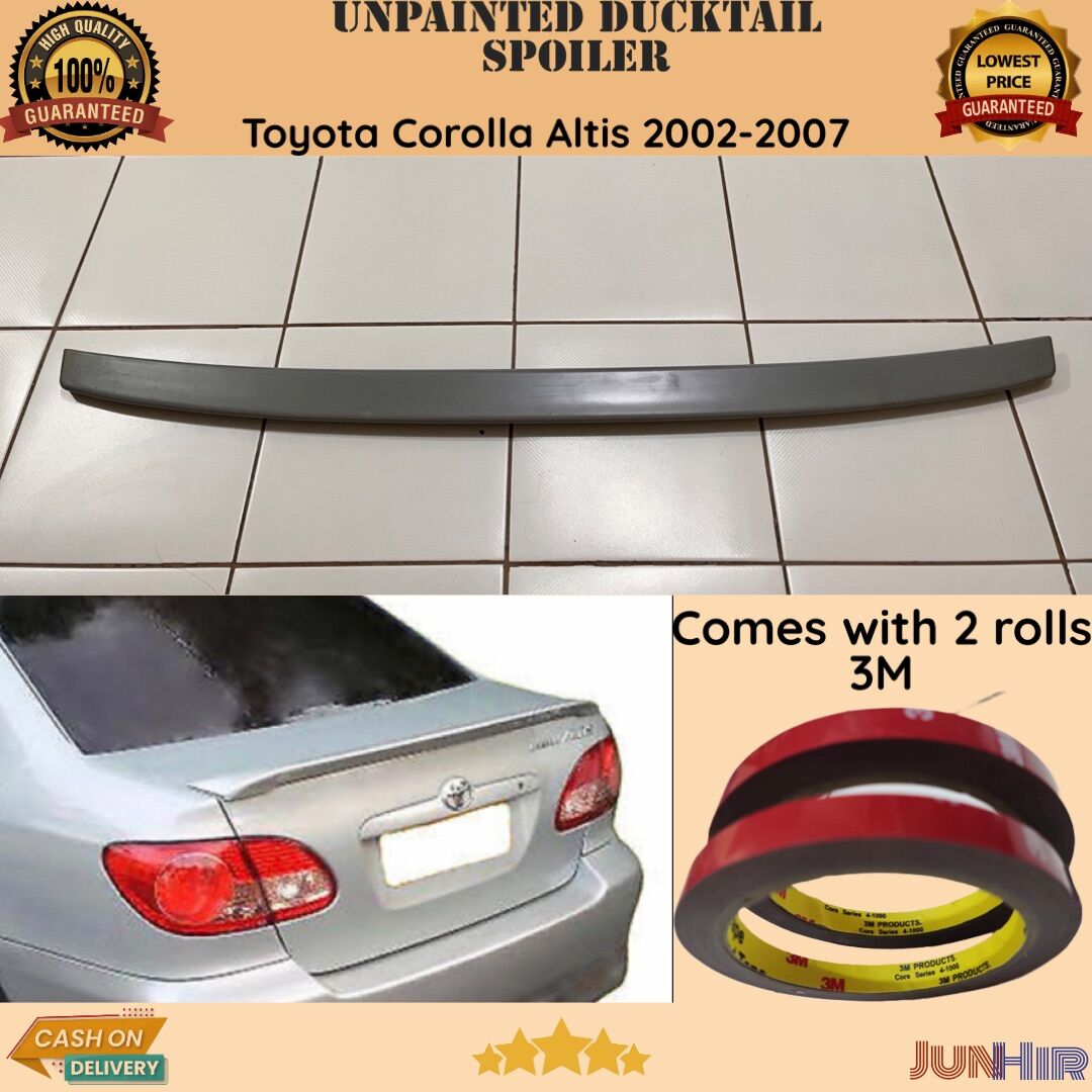 Toyota Corolla Altis Unpainted ducktail spoiler 2002 2003 2004 2005 ...