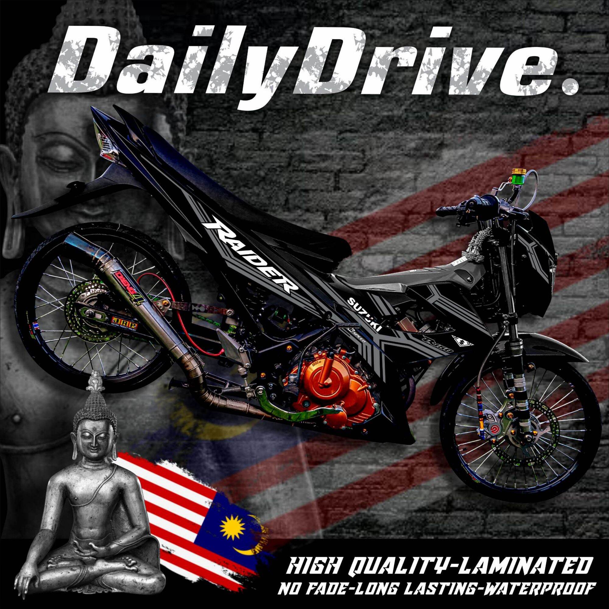 Suzuki Raider 150 Reborn Decal Stickers Stock Size Malaysian Design V2 ...