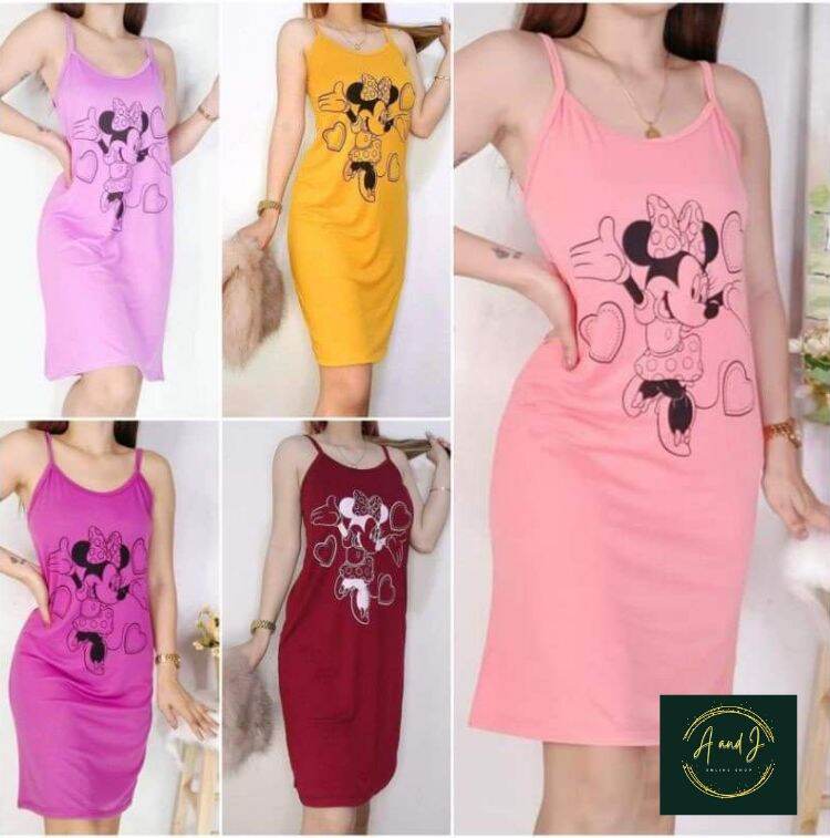 Mickey mouse spaghetti dress pambahay dress mickey duster for maternity ...