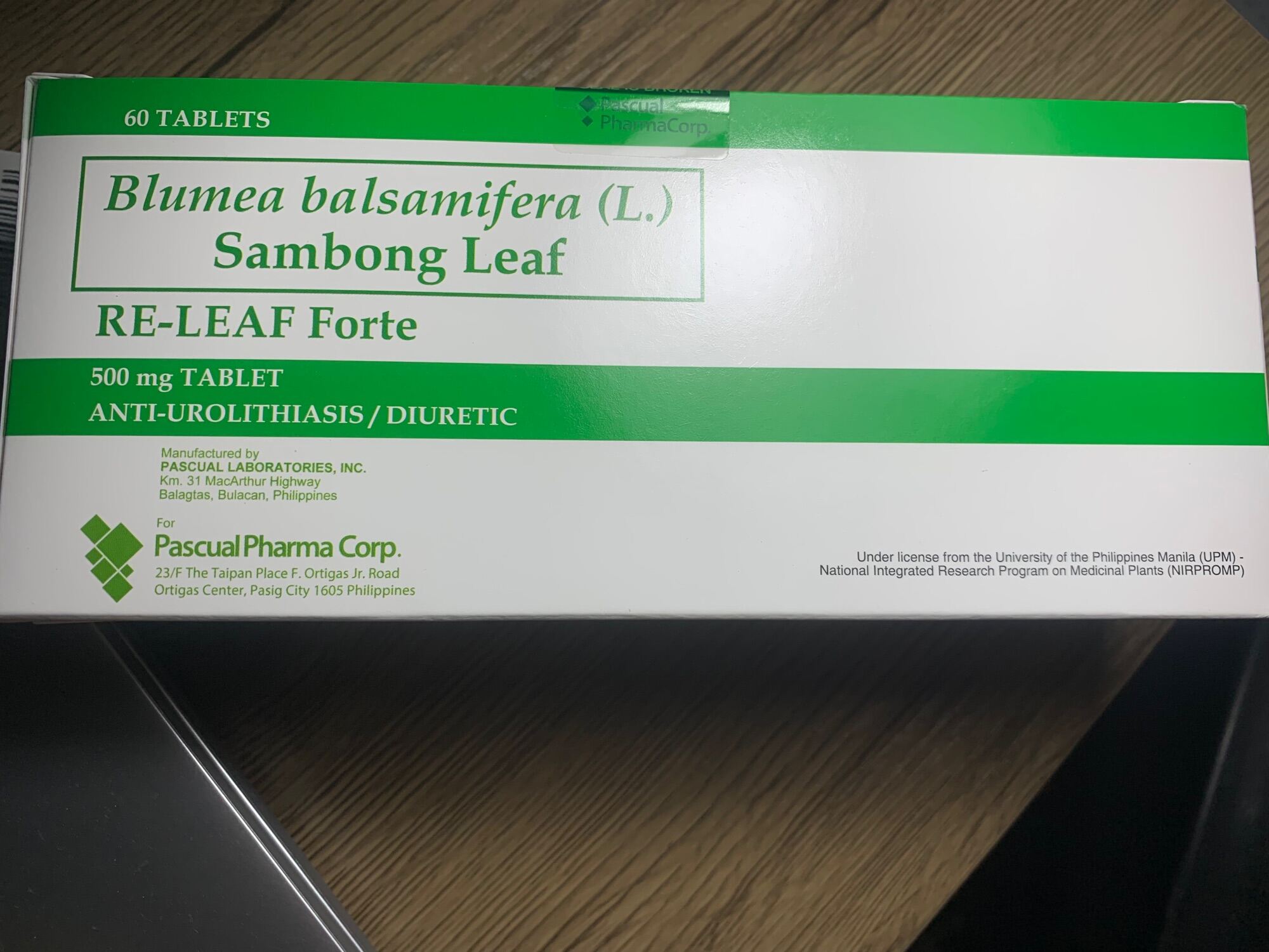 SAMBONG Re-LEAF FORTE 500 mg 60 tablet per box | Lazada PH